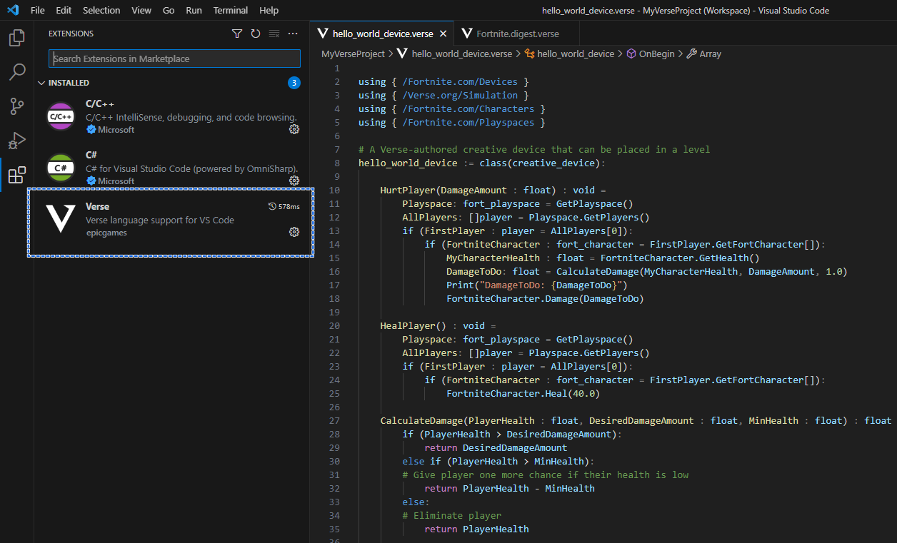 初めてのVerseプログラミングのメモ[UEFN,Verse] | Unreal Engine & UEFN 学習帳